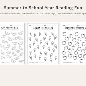12-month Kids Reading Log Printable, Fun Monthly Book Tracker PDF ...