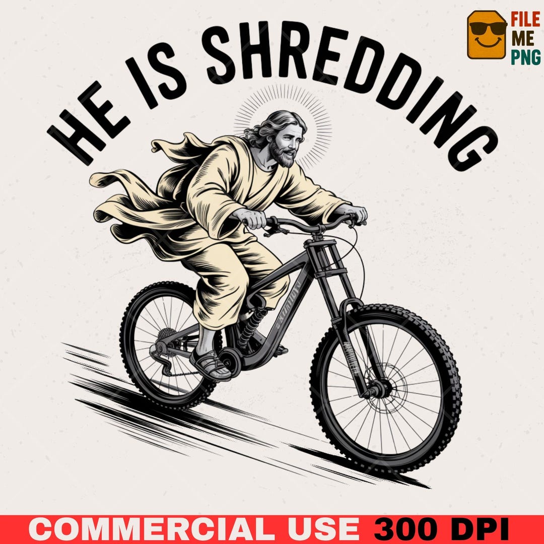 Funny Jesus Shredding Bike PNG, Christian Clipart - Etsy