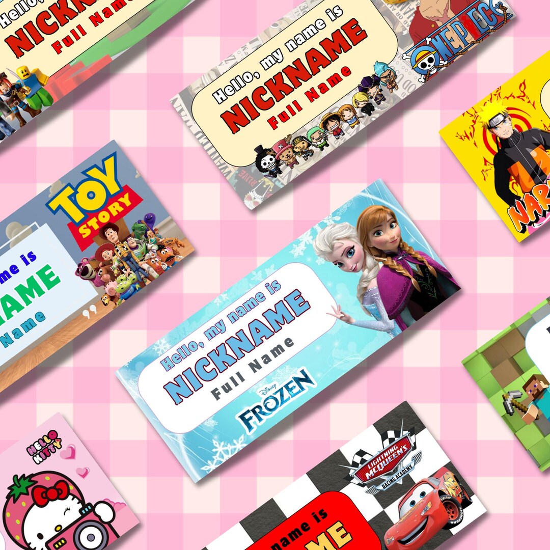 Editable Name Tag Template Canva | Front and Back Design | Printable ...