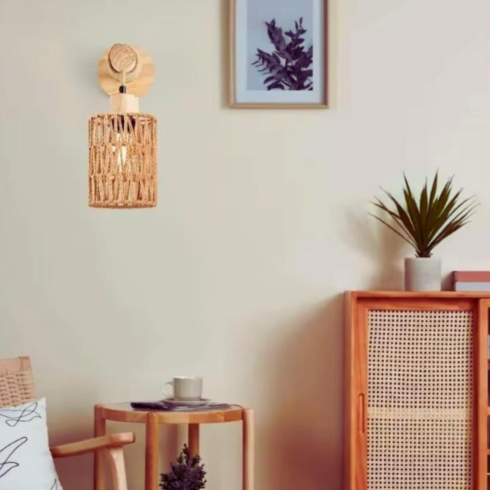 Boho Woven Wall Lamp - Etsy