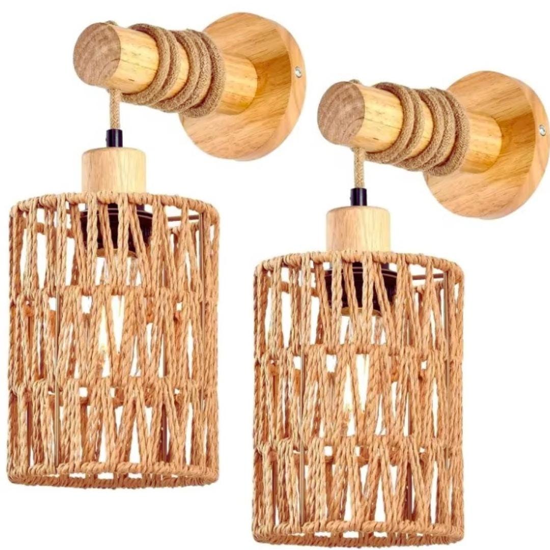 Boho Woven Wall Lamp - Etsy
