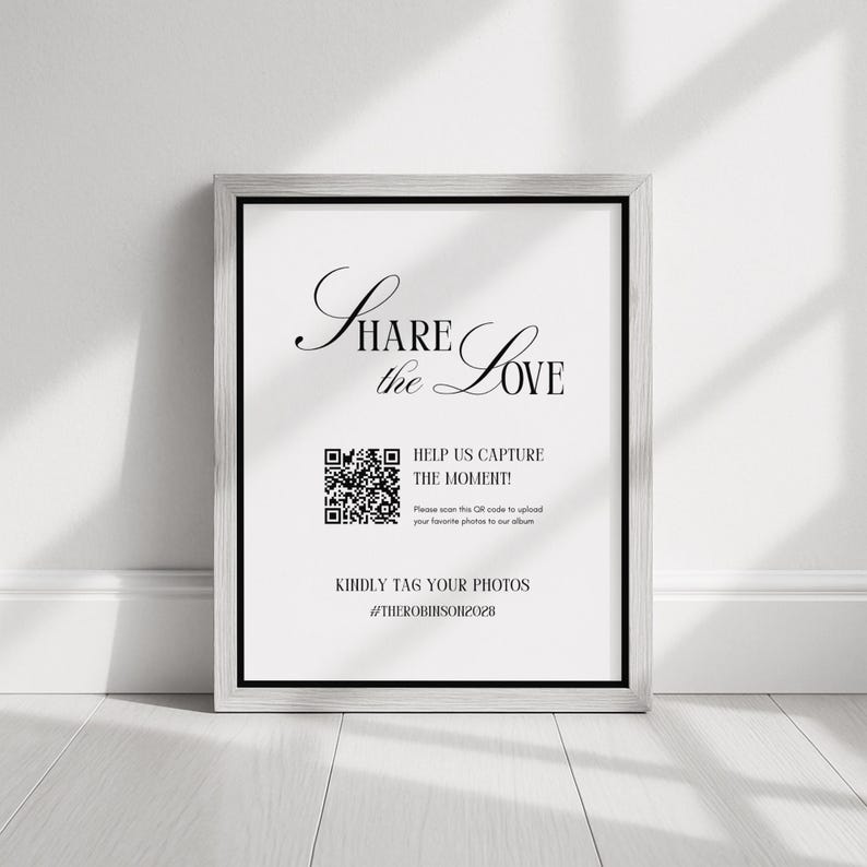 Classic Wedding Share the Love Sign • Canva Template • Elegant ...