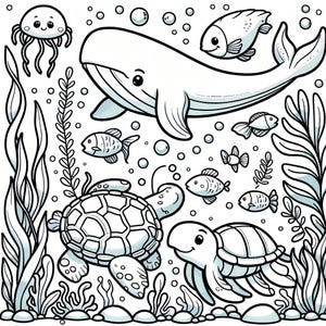 Ocean Animal Coloring Book - Etsy