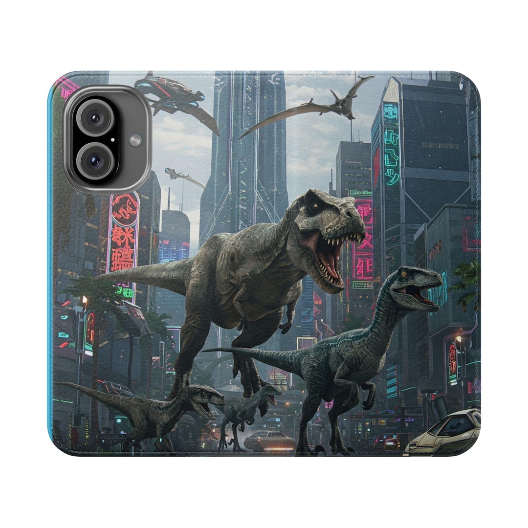T-rex Phone Case, Dinosaur Flip Case for Smartphone, Fun Gift for ...