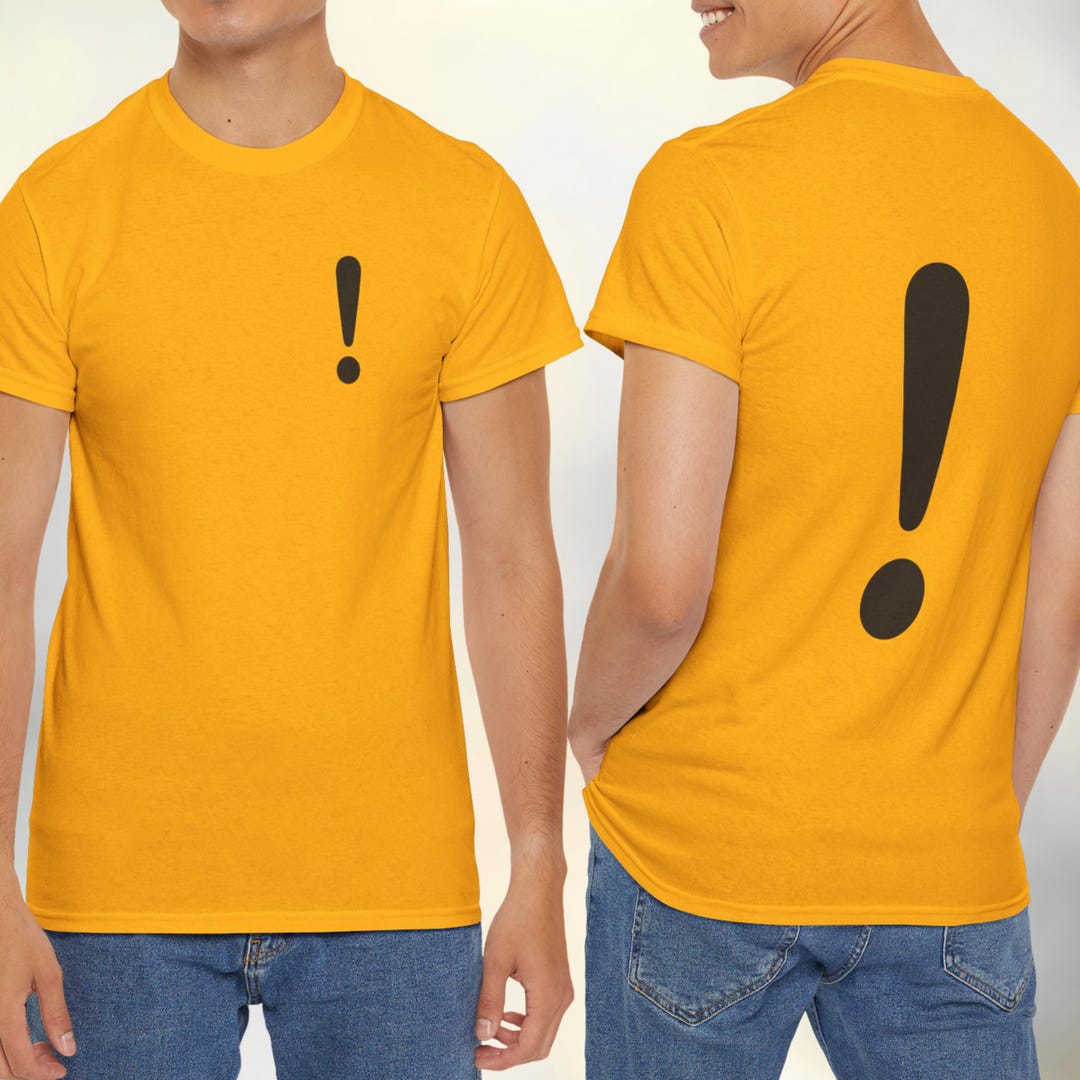 BIG Exclamation Mark T-shirt | Front & Back Print | Unique Punctuation ...
