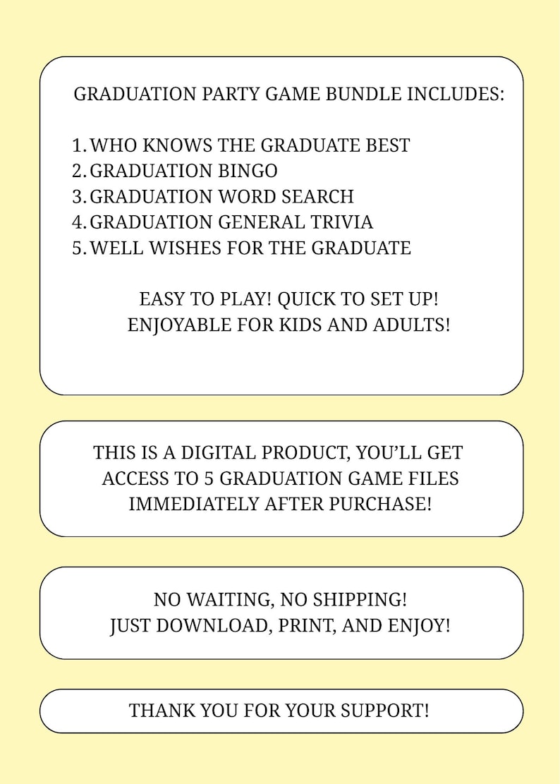 Class of 2026 Graduation Party Games Bundle (printable, 5 Games) - Etsy