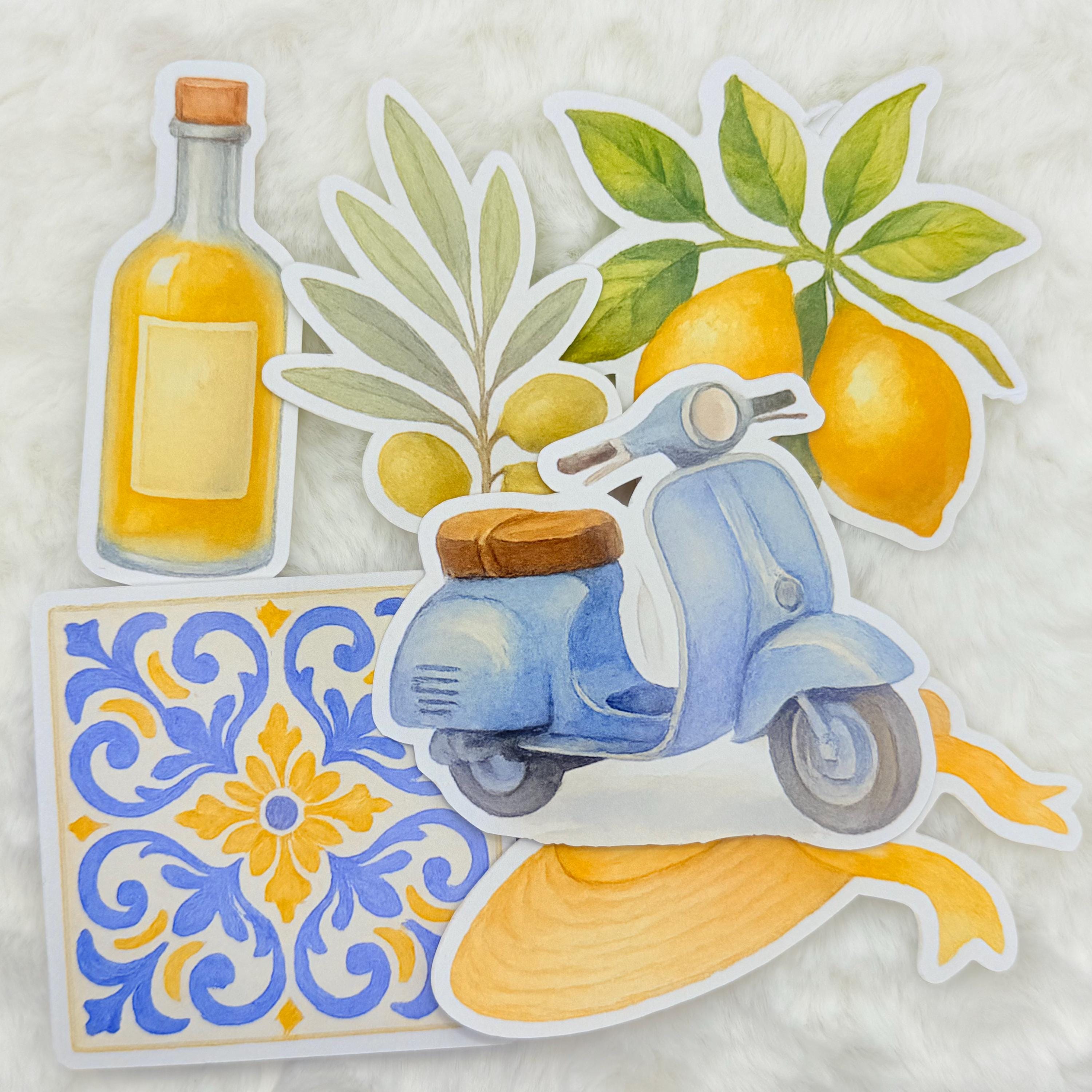 Amalfi Coast Sticker Pack: Glossy Watercolor Italian Summer Theme - Etsy