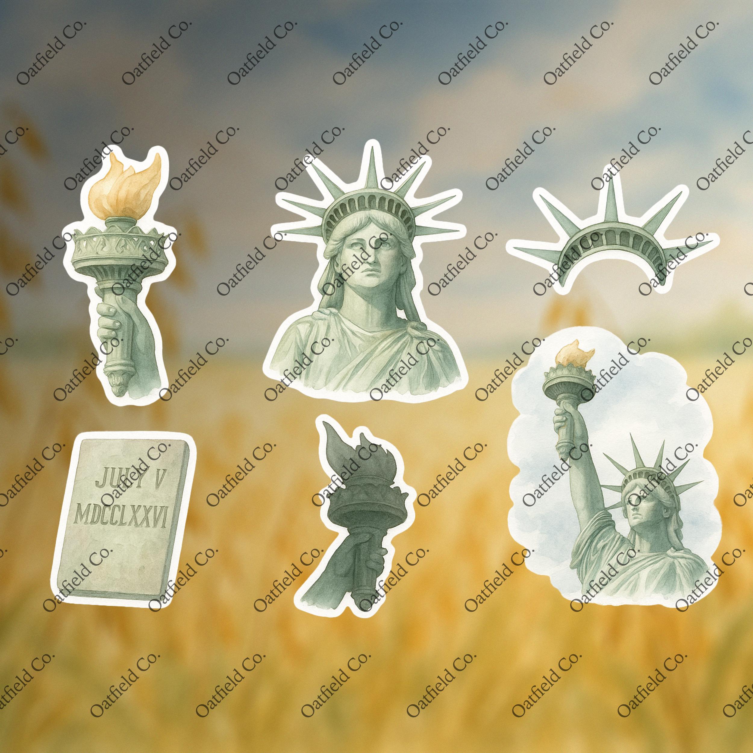 Statue of Liberty Sticker Pack: USA Independence Day Decor - Glossy ...