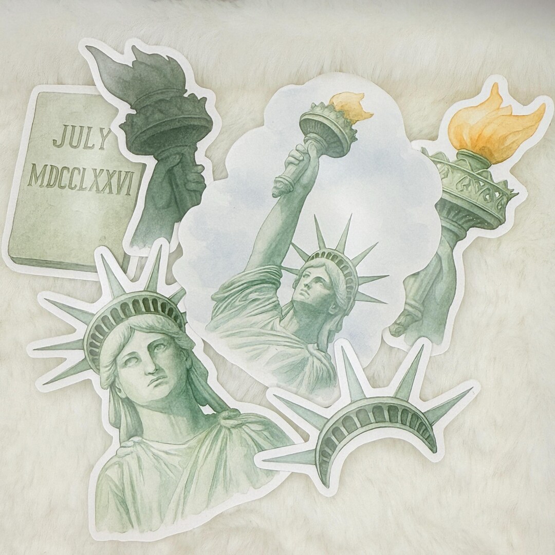 Statue of Liberty Sticker Pack: USA Independence Day Decor - Glossy ...