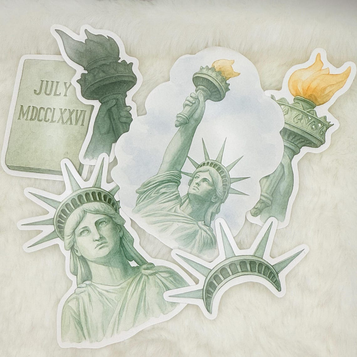 Statue of Liberty Sticker Pack: USA Independence Day Decor - Glossy ...