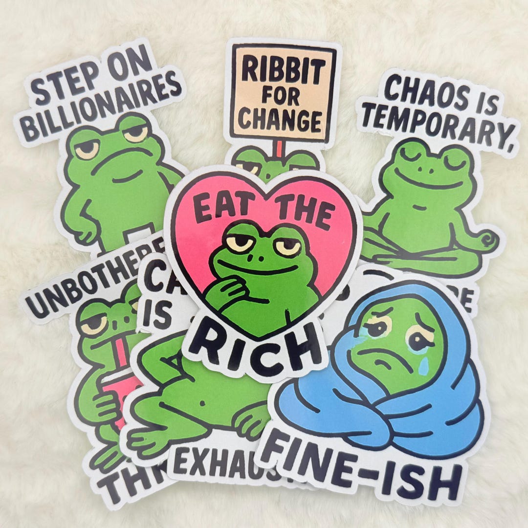 Frog Activist Sticker Pack – Funny Political Protest Frog Stickers - Etsy