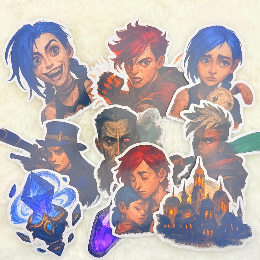 Arcane Stickers: Jinx, Vi, Silco, Piltover - Fantasy Art Sticker Pack ...