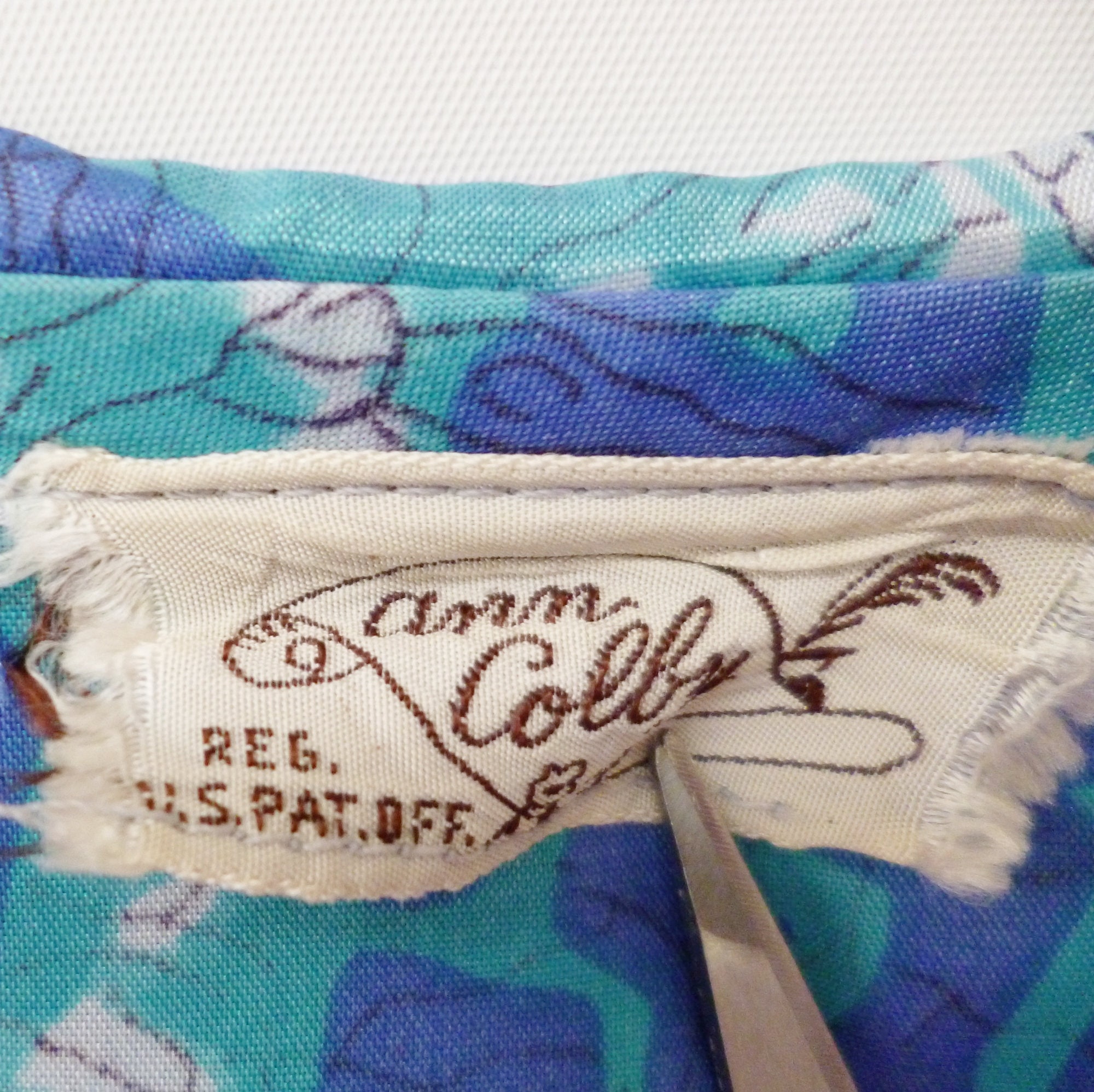 Ann Colby 1950s Day Dress Blue Green Abstract Print Size Med/large - Etsy