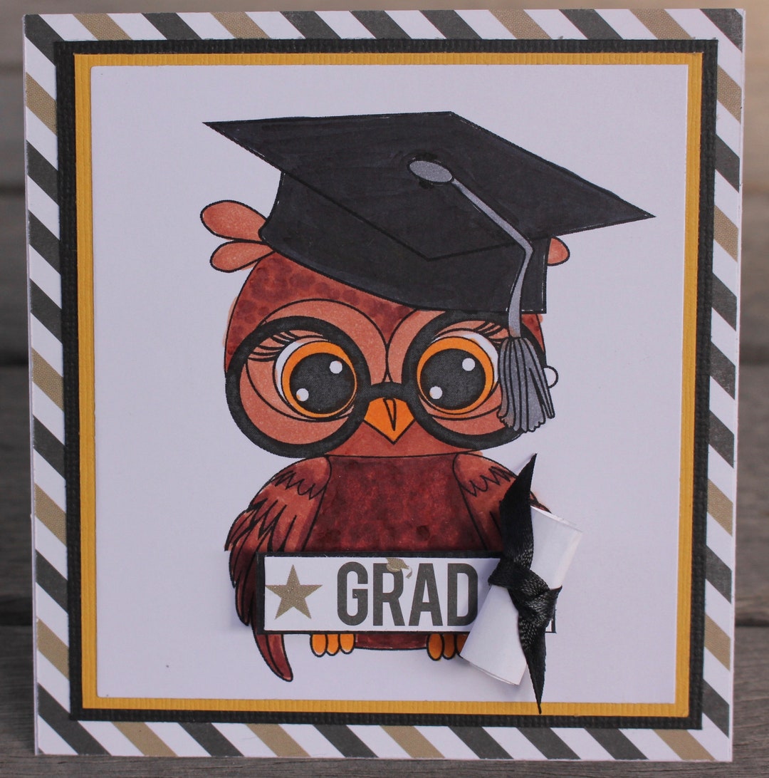 Graduation Card, Owl Graduation Card, Owl With Glasses Graduation Card ...