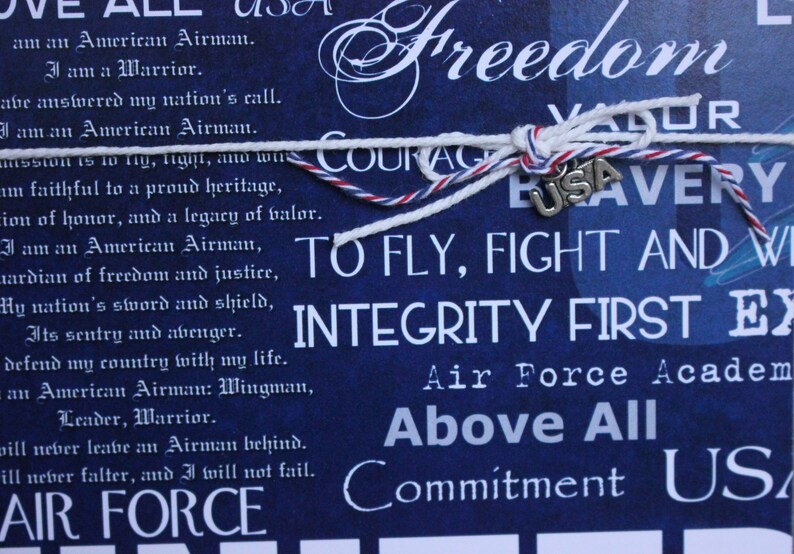Air Force Card, Military Card, Air Force Card With USA Charm - Etsy