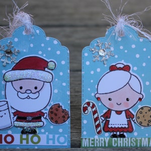Christmas Gift Tags, Santa and Mrs. Claus Gift Tags, Snowfall Christmas ...