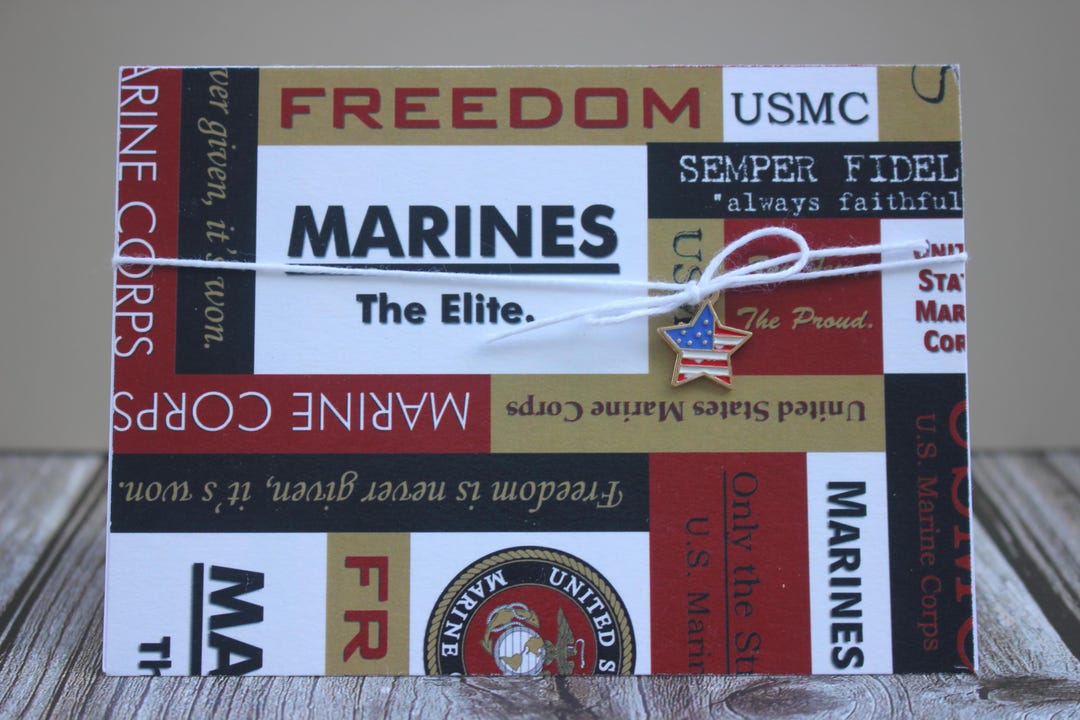 Marine Thank You Card, Military Thank You Card, Marine Notecard With ...
