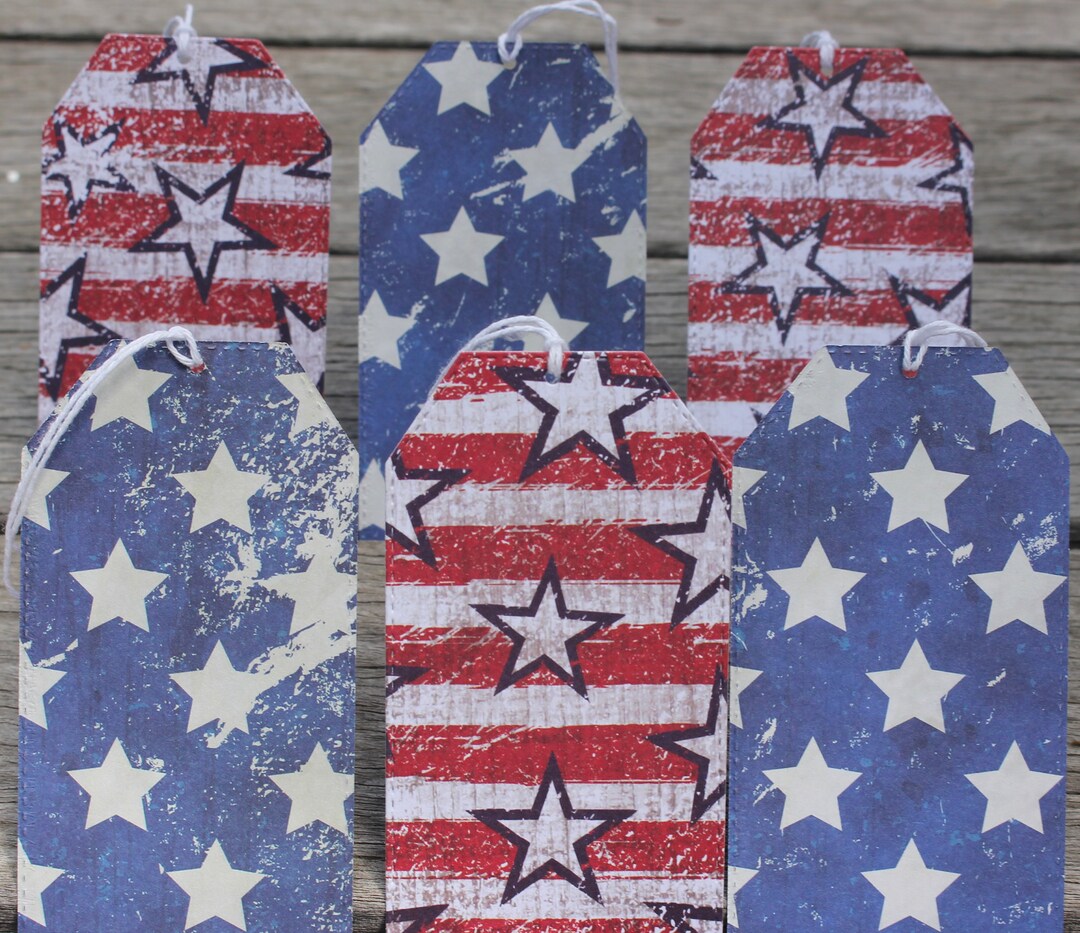 4th of July Gift Tags, Americana 4th of July Gift Tags, Red, White ...