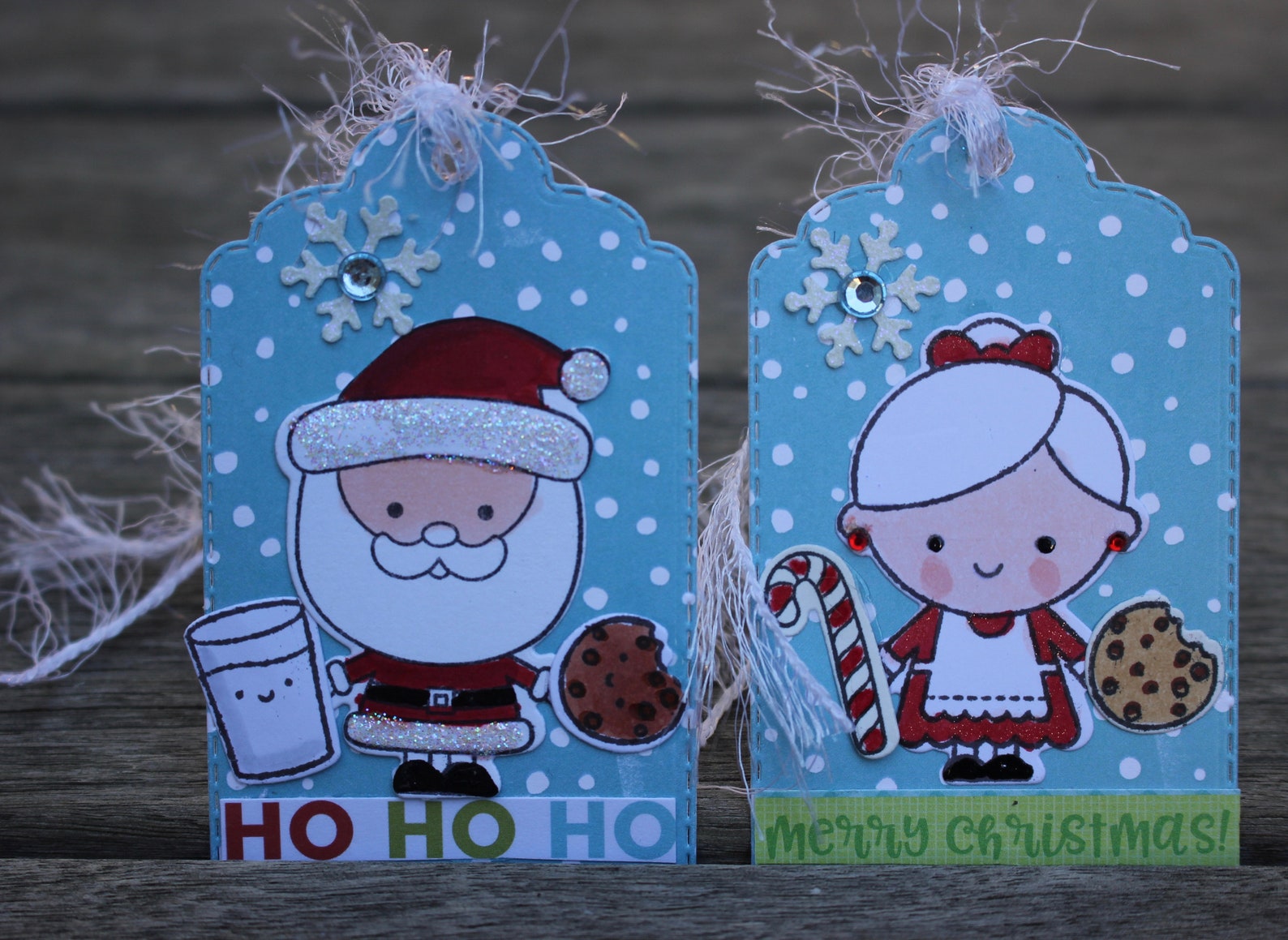 Christmas Gift Tags, Santa and Mrs. Claus Gift Tags, Snowfall Christmas ...