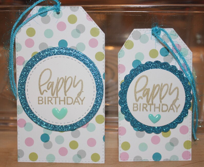 Birthday Gift Tags, Confetti Birthday Gift Tags, Handmade Birthday Gift ...