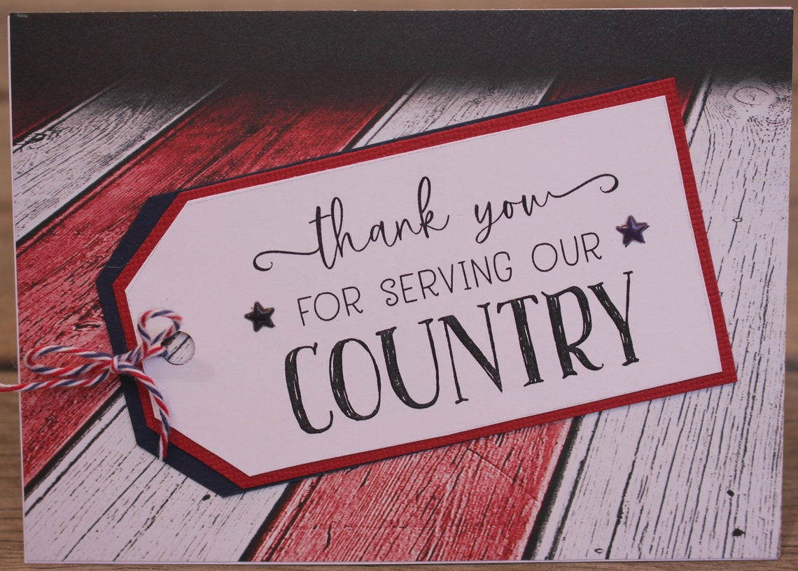 Military Card, Military Thank You Card, Thank You for Serving Our ...