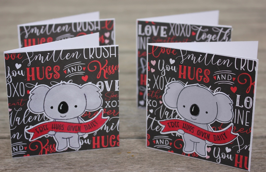 Mini Valentine Notecard Set, Mini Koala Bear Valentine Notecards, Kids ...