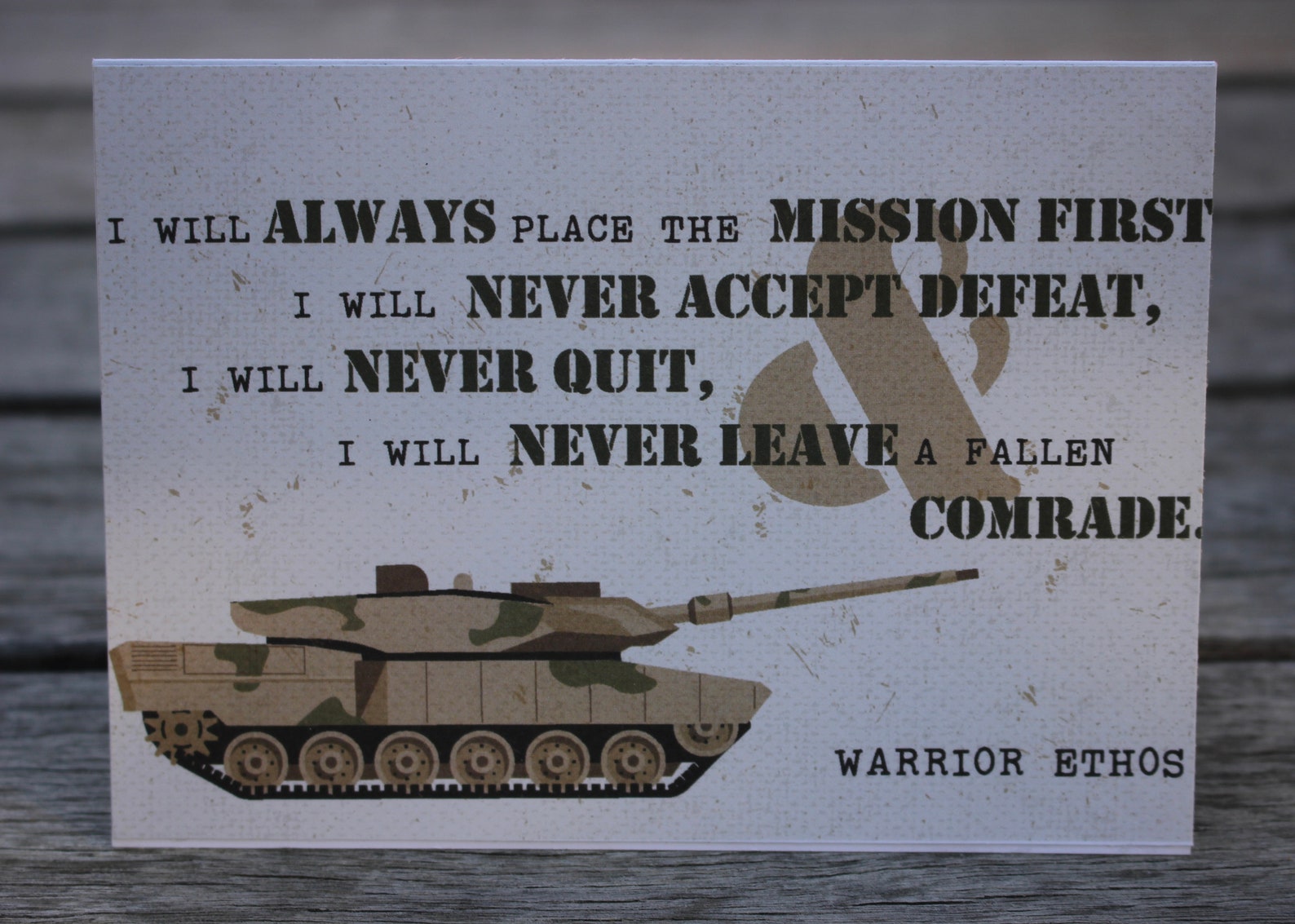 Military Card, Army Thank You Card, Thank You for Your Service Card ...