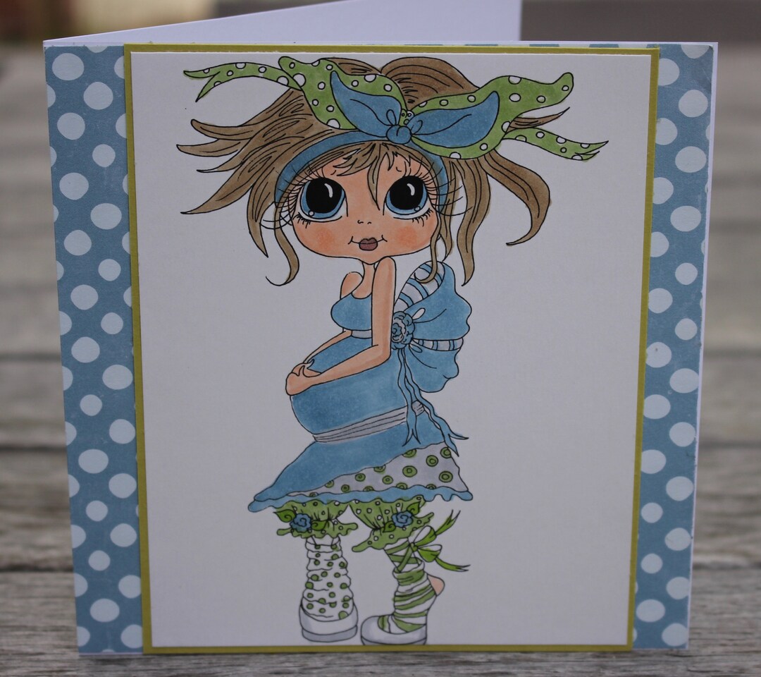 Pregnancy Congrats Card, Copic Colored Pregnancy Card, Newborn Congrats ...