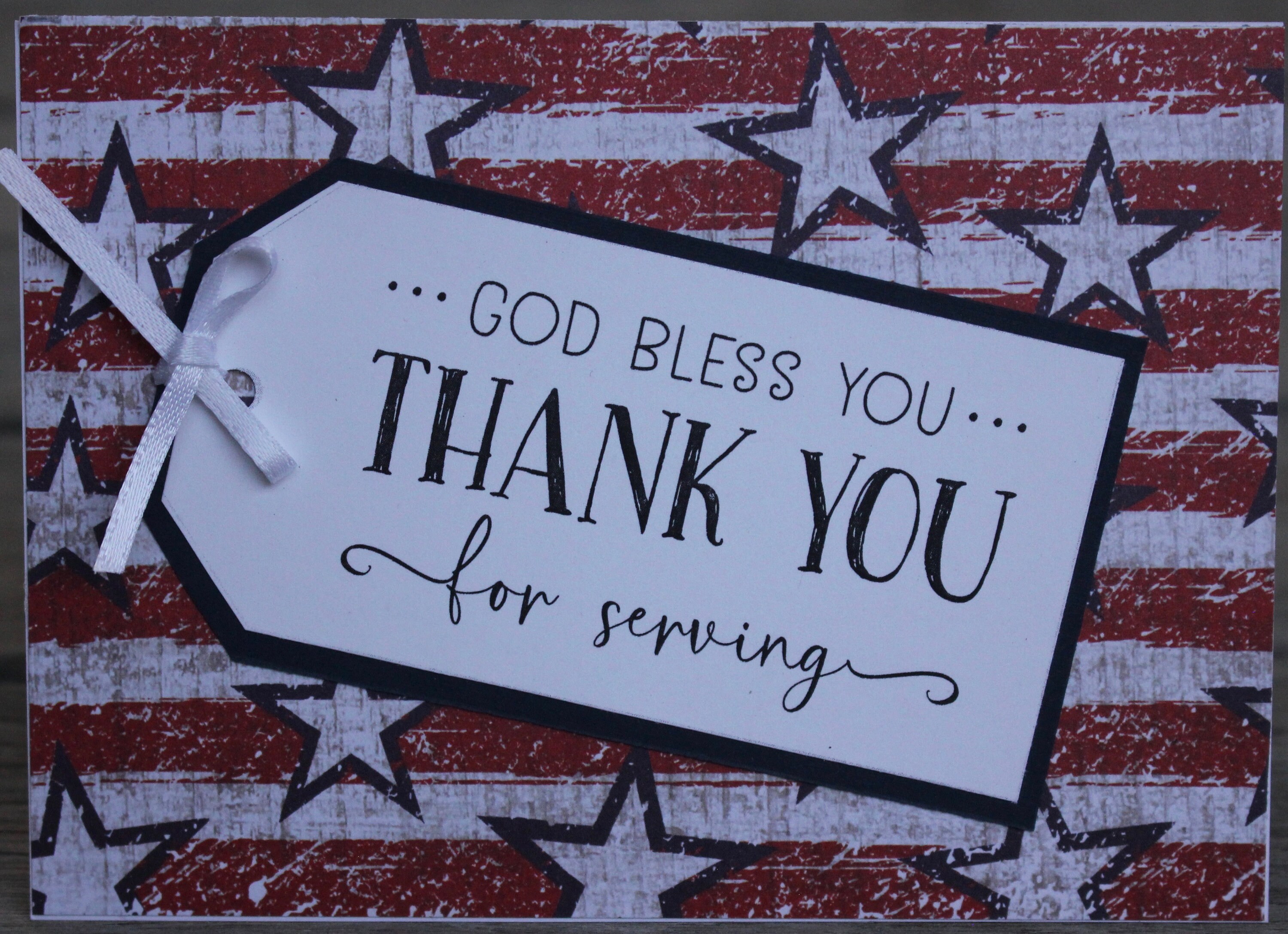 Military Card, Military Thank You Card, G-d Bless You and Thank You for ...