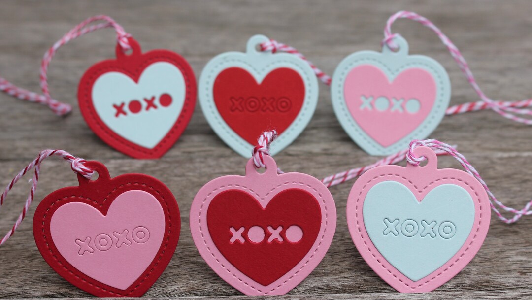 Valentine Heart Gift Tags, Heart XOXO Gift Tags, XOXO Gift Tags ...