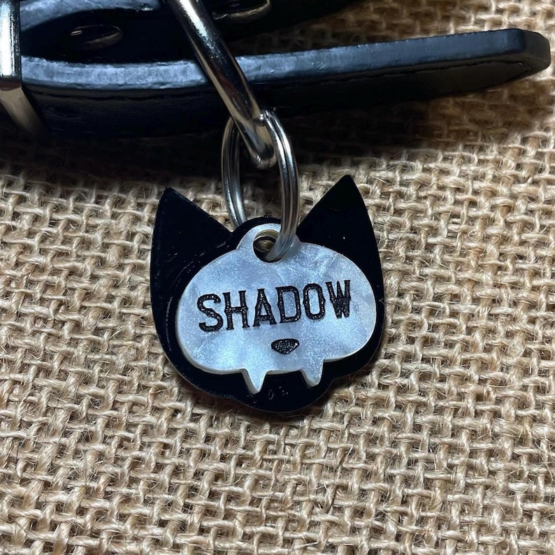 Halloween Cat ID Tag: Personalized Spooky Acrylic Pet Tag - Etsy