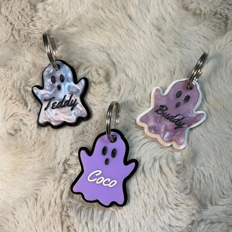 Halloween Dog Tag: Personalized Pet ID Tag, Horror Theme, Spooky Shapes ...