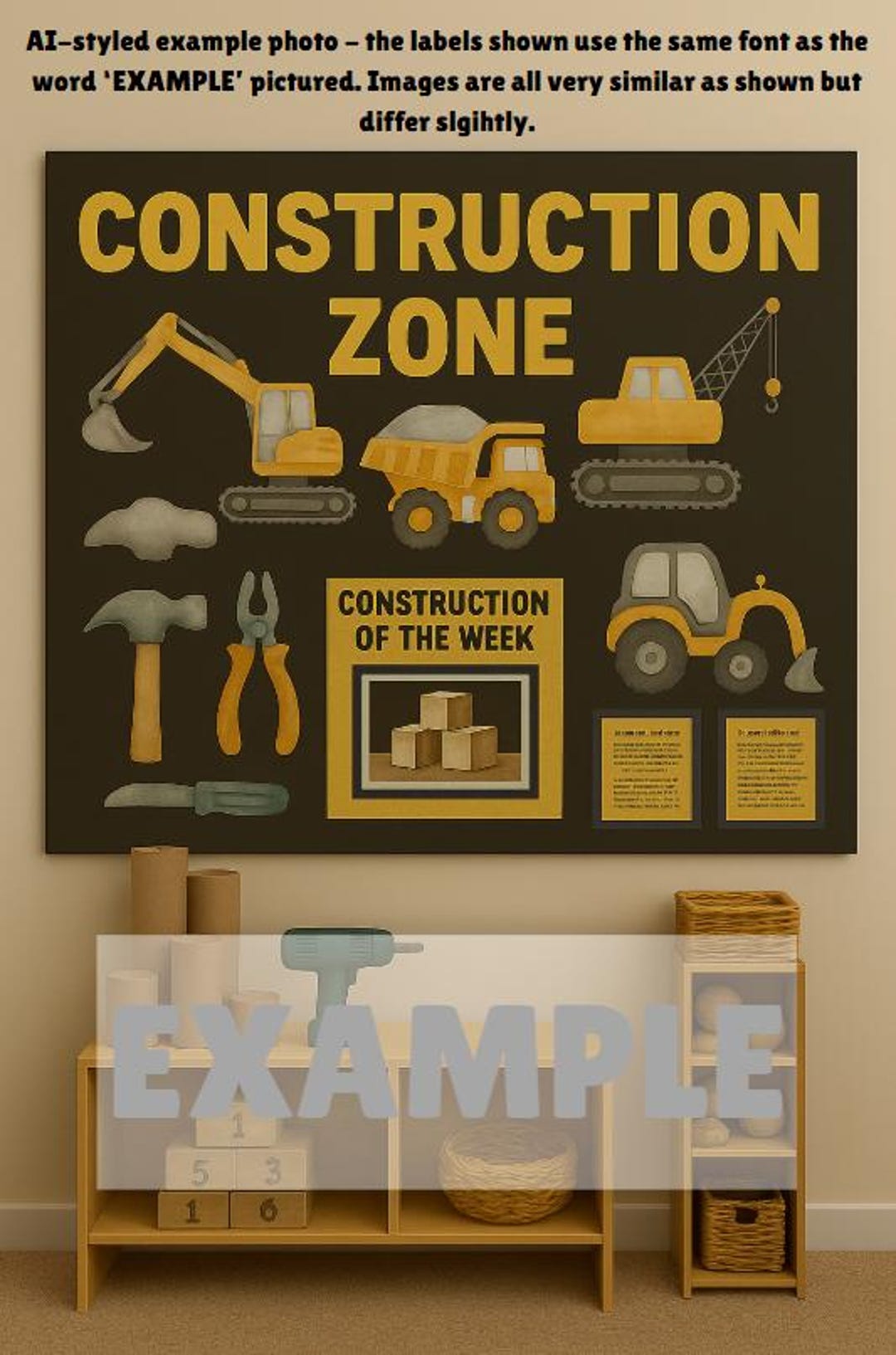 Construction Zone Wall Display | Printable ECE Classroom Decor ...