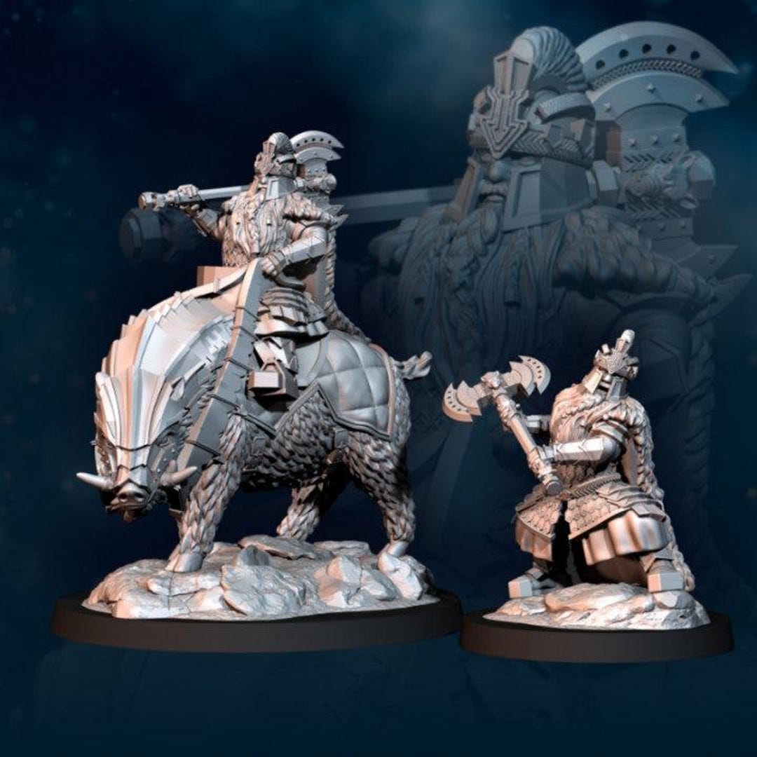 Silver Goat Dwarves Lord Iron | 28mm Scale | LOTR | 3D Print | - Etsy