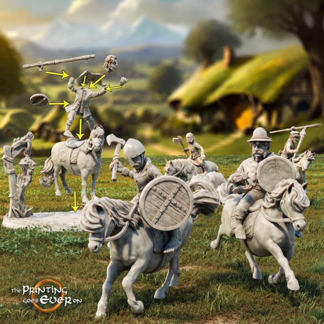 Halfling Riders | 28mm Scale | LOTR | 3D Print | Fantasy - Etsy