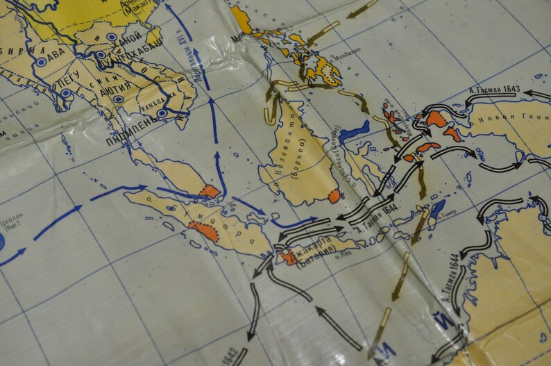 Rare Vintage World Map: Colonial Conquests, USSR School Map (43x69 ...