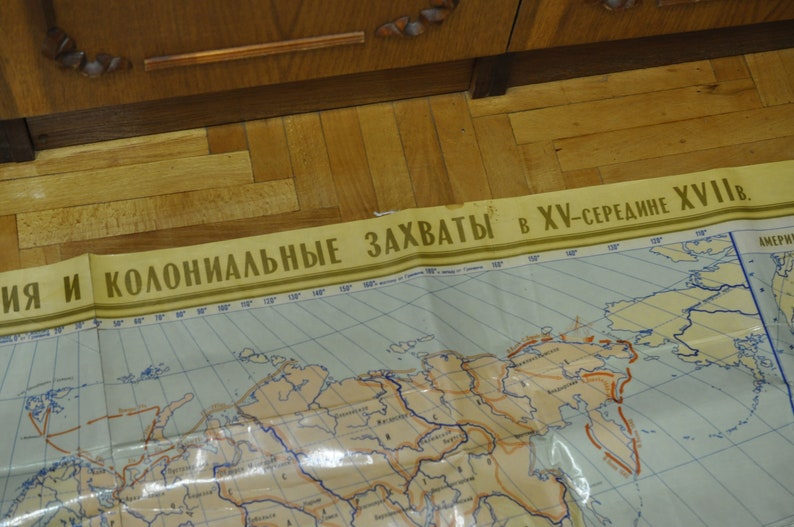 Rare Vintage World Map: Colonial Conquests, USSR School Map (43x69 ...