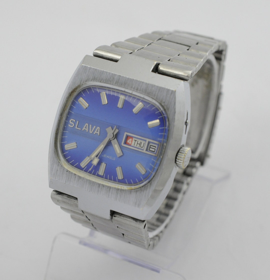 Slava TANK Vintage Soviet Mechanical Automatic Watch Cal. 2427 USSR ...