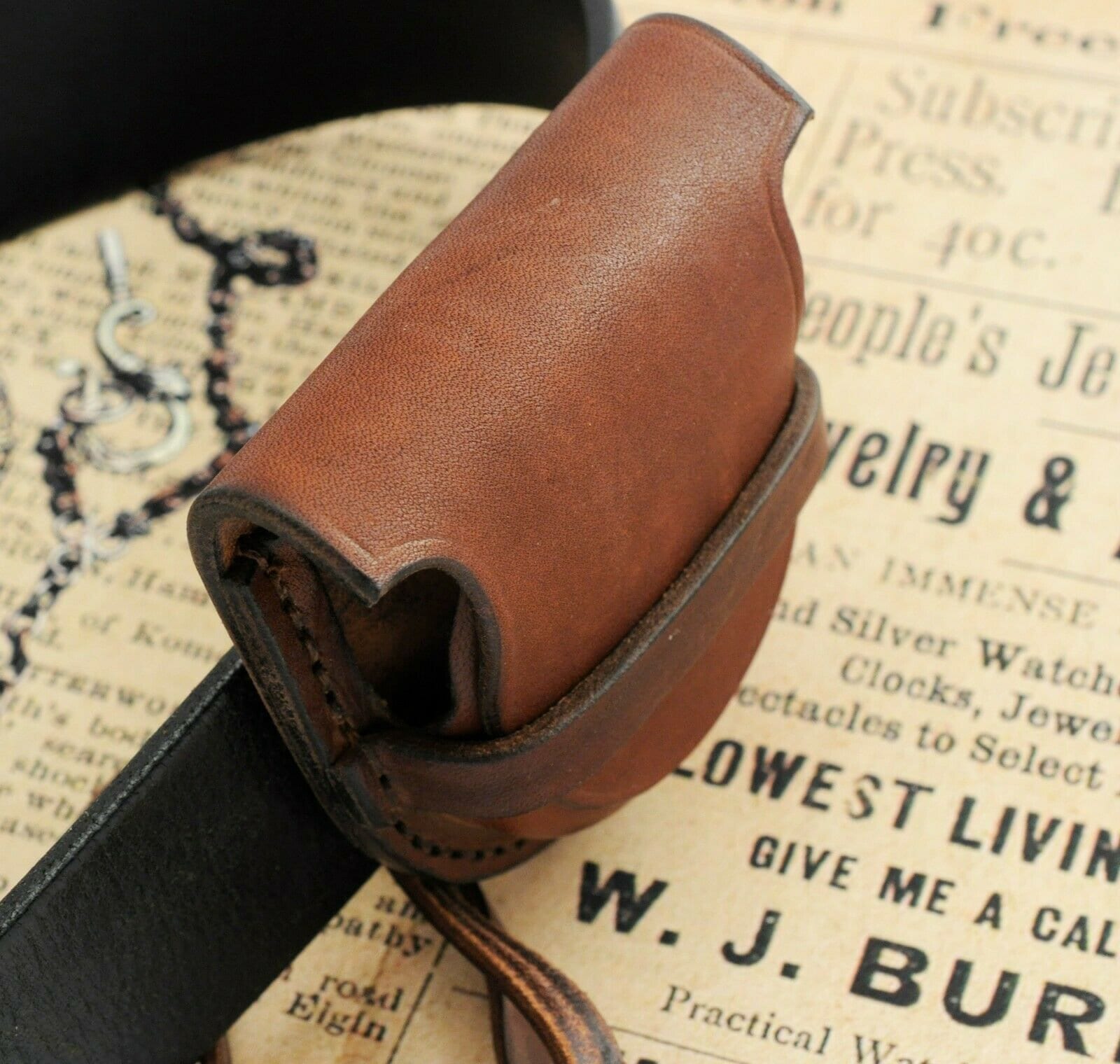 Strap Steampunk Hq Leather Pocket Watch Belt Pouch Bag CASE 57 | Etsy