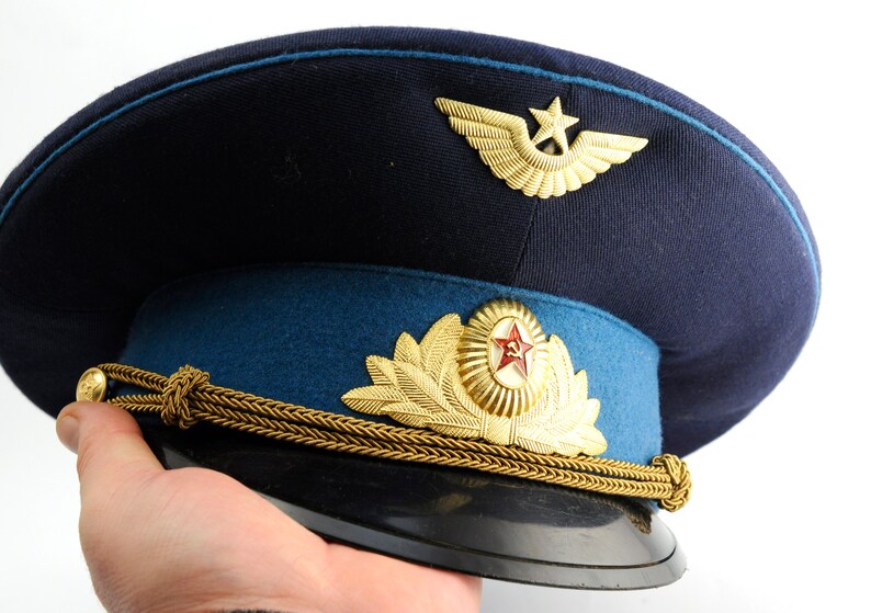 Soviet russian army hat cap oFFICER PILOT aviation troops KGB | Etsy