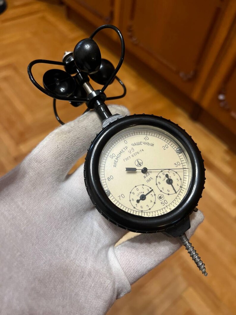 Vintage Soviet Cup Anemometer Mechanical Wind Speed Meter USSR + Docs ...