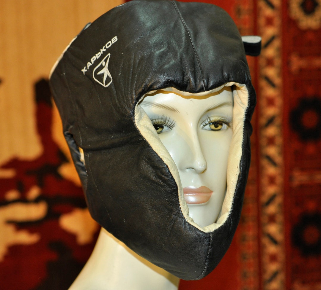 1970s Soviet Vintage Boxing Helmet Protective Genuine Leather Vizard - Etsy