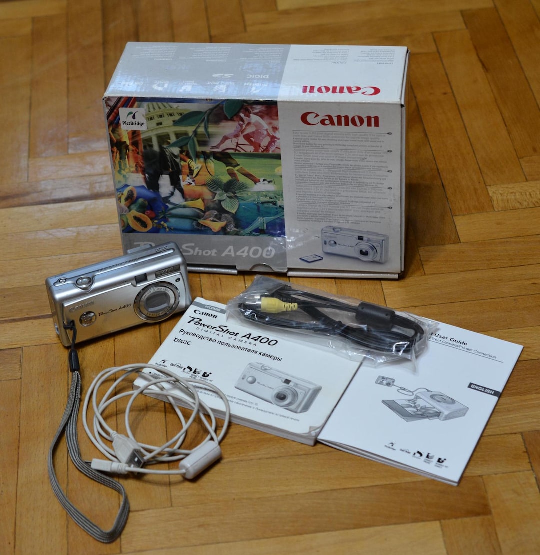 Canon Powershot A400 3.2MP Compact Digital Camera Original Box,sd CARD ...