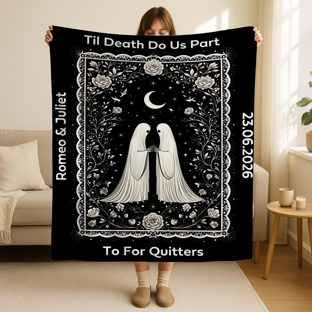 Custom Til Death Blanket With Couple Name,personalized Ghosts Flannel ...