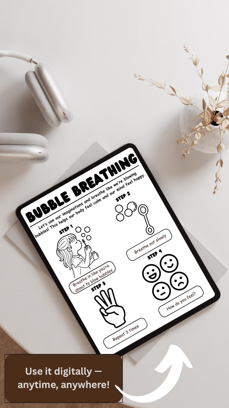 Bubble Breathing for Kids | Printable Mindfulness & Coping Skills ...