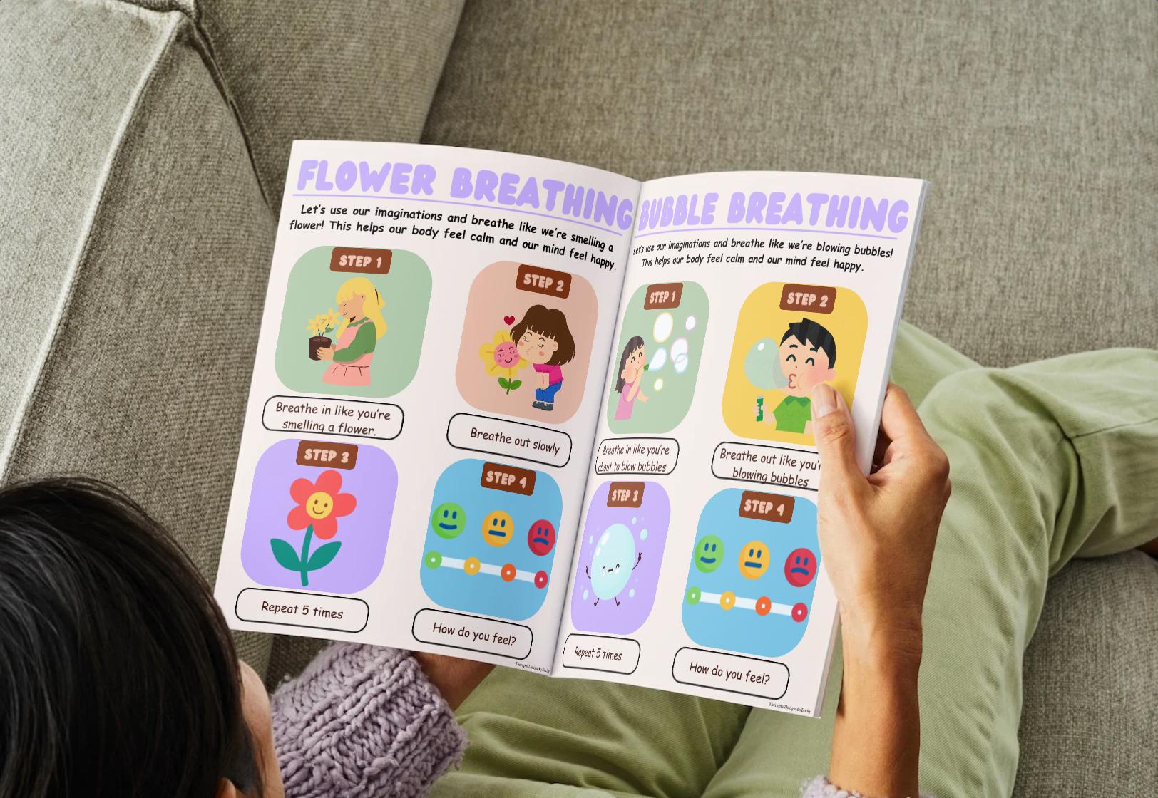 Breathing Worksheets Bundle for Kids | Thriving Minds Designs - Etsy