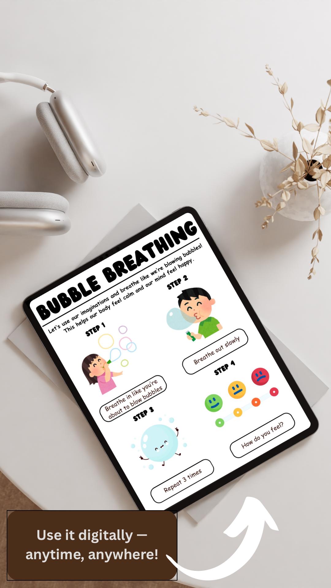 Breathing Worksheets Bundle for Kids | Thriving Minds Designs - Etsy