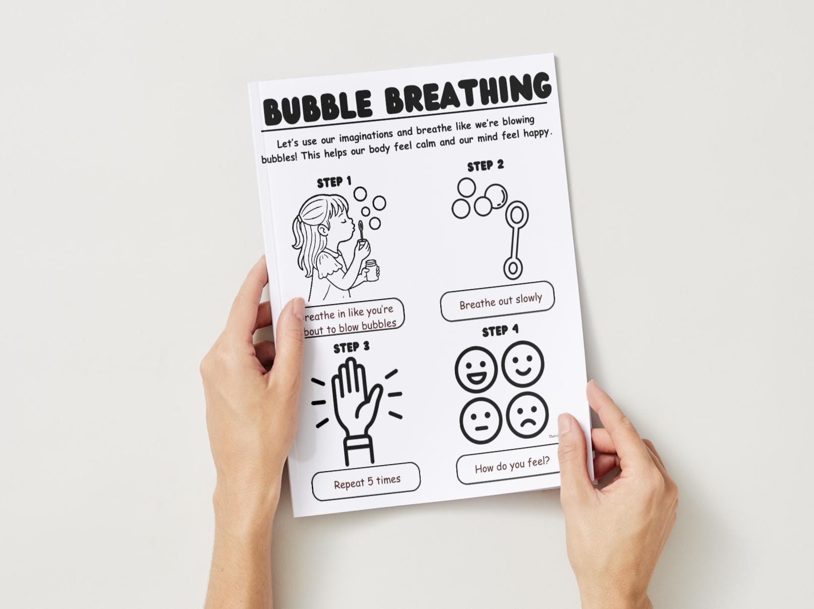 Breathing Worksheets Bundle for Kids | Thriving Minds Designs - Etsy