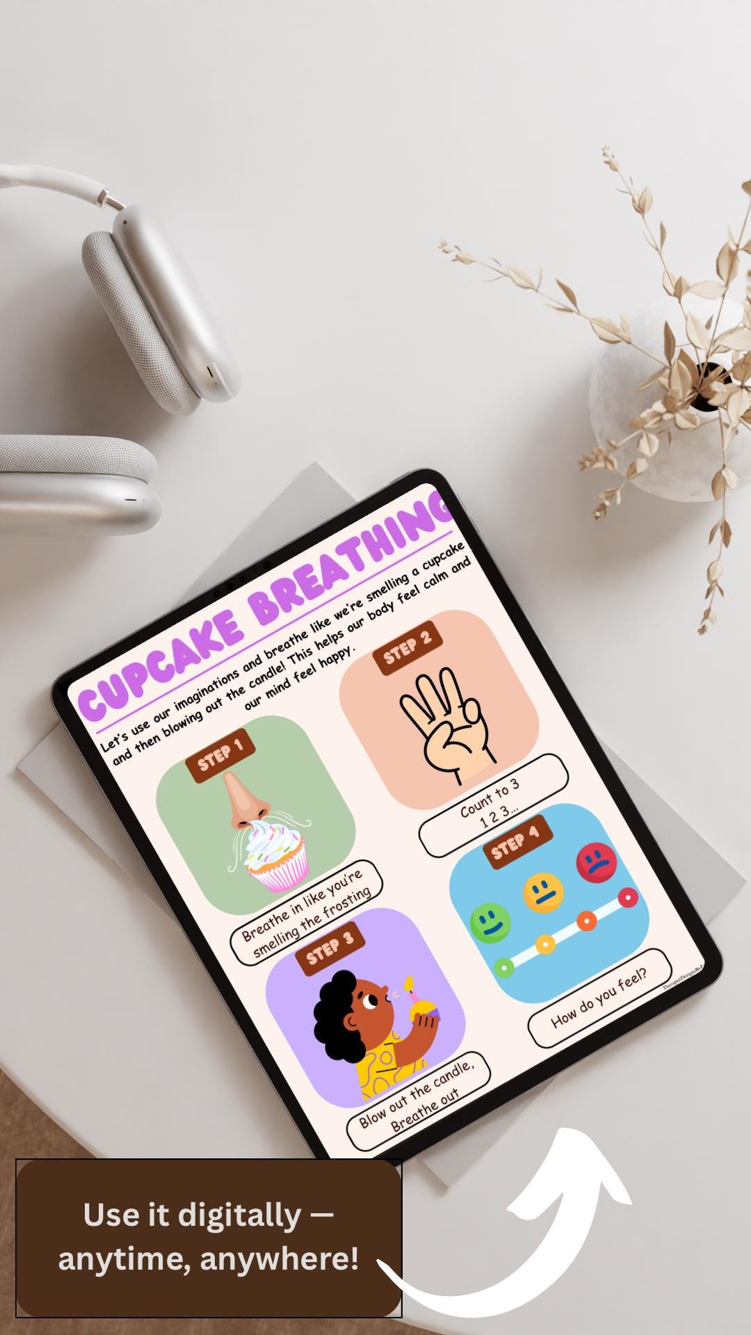 Cupcake Breathing Printable for Kids | Calming Activity & Mindfulness ...