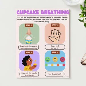 Cupcake Breathing Printable for Kids | Calming Activity & Mindfulness ...